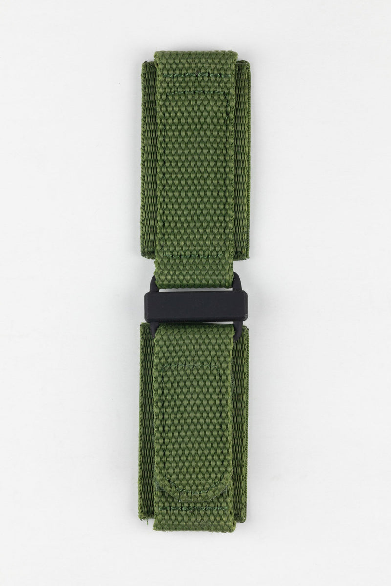 Green Nylon Watch Strap | Hook And Loop | Pewter and Black – Pewter & Black