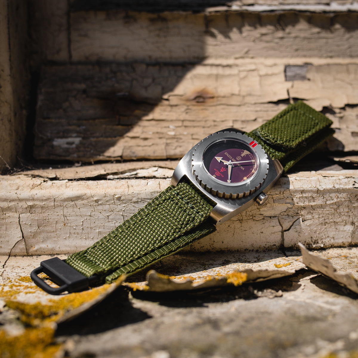 Green Nylon Watch Strap | Hook And Loop | Pewter and Black – Pewter & Black